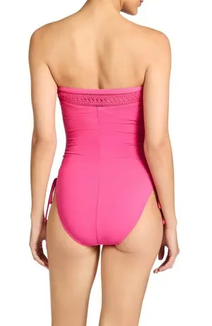 Robin Piccone Isabelle Ruched Strapless One-piece Swimsuit