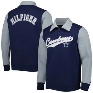 Tommy Hilfiger Dallas Cowboys Aiden Quarter-zip Sweatshirt - Navy