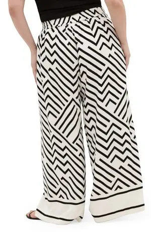 City Chic Printed Wide Leg Pants