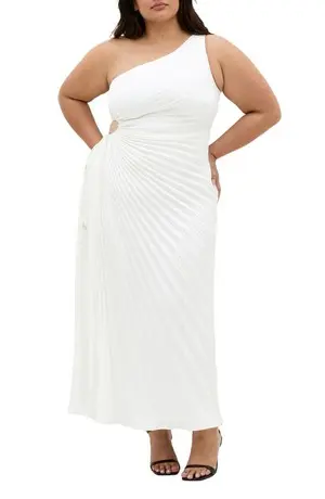 City Chic Aliza One-shoulder Dress - Ivory