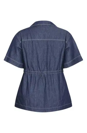City Chic Tie Waist Denim Shirt