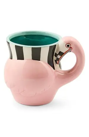 MACKENZIE-CHILDS Patience Brewster Sheila Flamingo Ceramic Mug - Pink