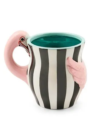 MACKENZIE-CHILDS Patience Brewster Sheila Flamingo Ceramic Mug