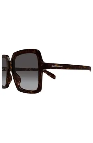 Saint Laurent 56mm Gradient Square Sunglasses - Havana