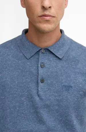 Barbour Muston Cotton & Linen Polo - Denim