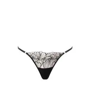Bluebella Amarosa Floral Embroidered Thong - Black
