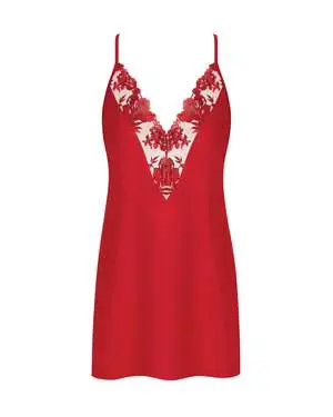 Bluebella Lavanya Satin Embroidered Chemise - Red