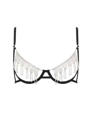 Bluebella Estelle Open Diamante Bra /silver - Black