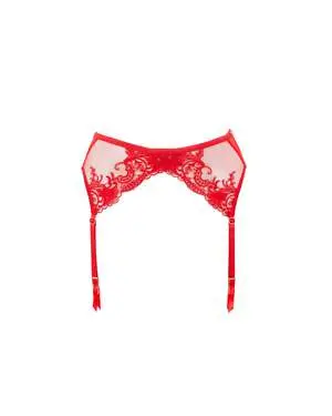 Bluebella Marseille Embroidered Garter Belt - Red