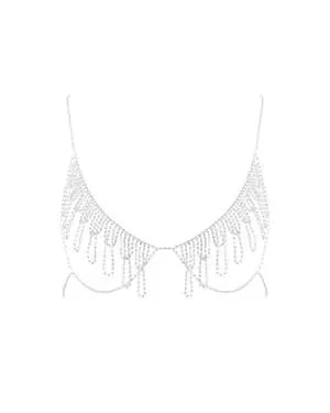 Bluebella Estelle Open Diamante Bra - Silver