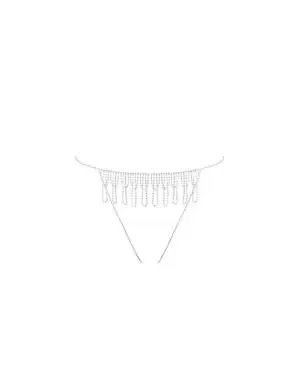Bluebella Estelle Open Diamante Thong - Silver