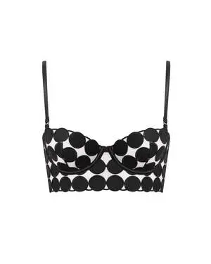 Bluebella Lia Polka Dot Longline Bra - Black