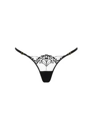 Bluebella Marisa Embroidered Sheer Thong - Black