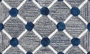 MACKENZIE-CHILDS Lattice Dot Bath Rug - Navy