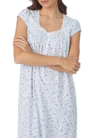 Eileen West Cap Sleeve Cotton Nightgown - Rosbud