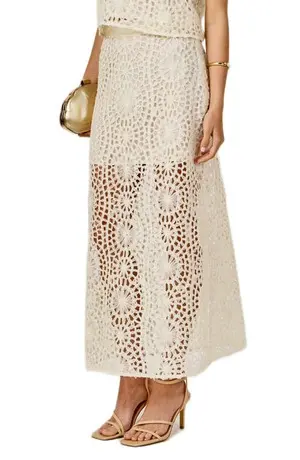 Endless Rose Textured Open Stitch Midi Skirt