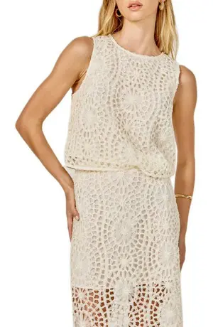 Endless Rose Textured Open Stitch Midi Skirt