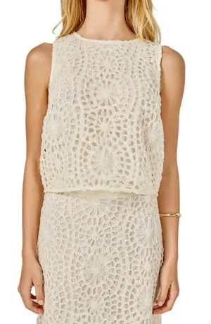 Endless Rose Textured Sleeveless Crop Top