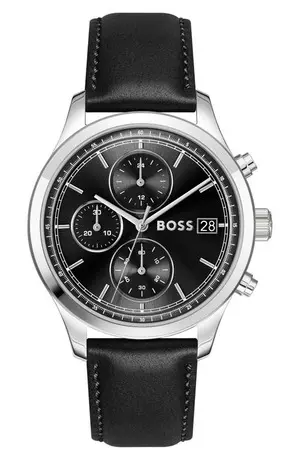 BOSS Stratus Chronograph Strap Watch - Black