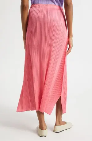 Issey Miyake Pleated Midi Skirt - Pink