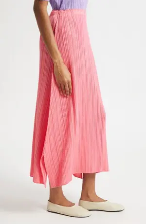 Issey Miyake Pleated Midi Skirt - Pink