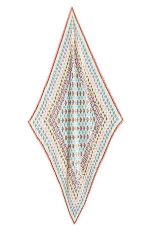 Echo Clover Pleated Diamond Scarf - White Multi