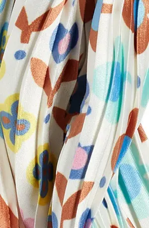 Echo Clover Pleated Diamond Scarf - White Multi