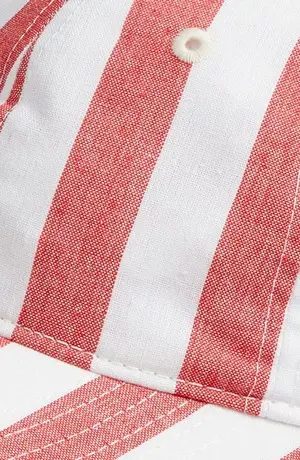 Echo Striped Cotton Baseball Cap - Red Clay