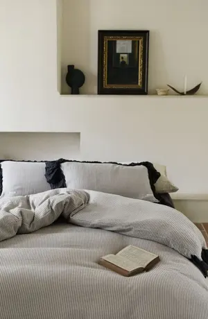 EVER LASTING Stripe Ruffle Lace Bedding Set