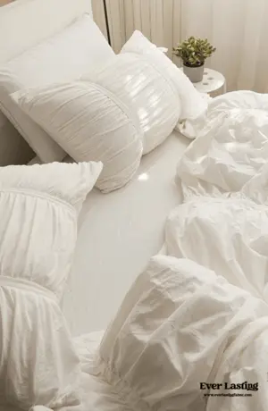 EVER LASTING Ruffle Ribbon Ties Duvet Cover