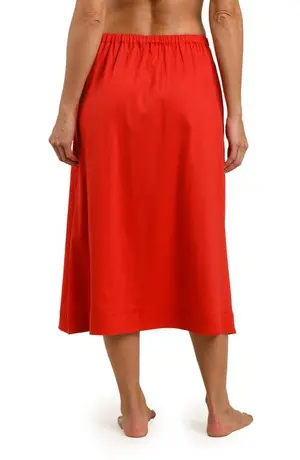 La Blanca Harbor Breeze Midi Cover-up Skirt - Ruby