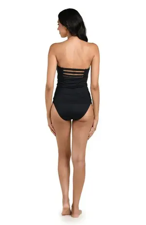 La Blanca Island Goddess Bandeau Tankini - Black