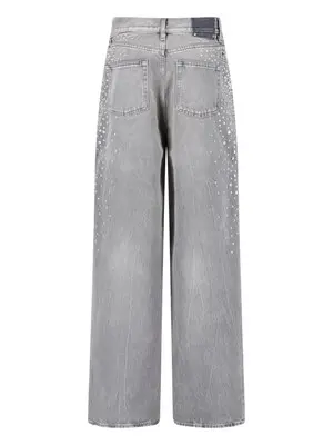 GOLDEN GOOSE Wide Leg Jeans With Studs