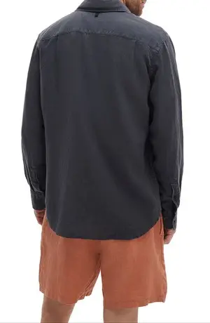 Rag & Bone Finch Linen Button-up Shirt - Phantom Grey