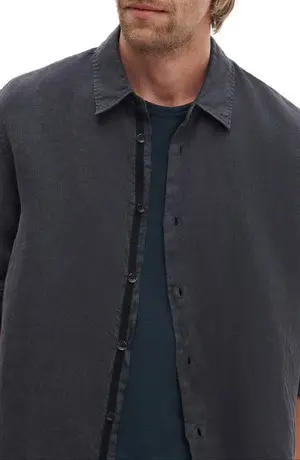 Rag & Bone Finch Linen Button-up Shirt - Phantom Grey