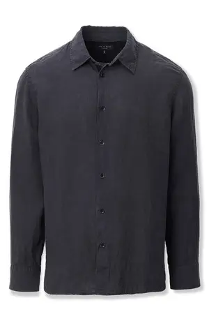 Rag & Bone Finch Linen Button-up Shirt - Phantom Grey