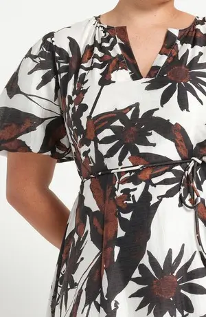ESTELLE Mabel Floral Print Fit-and-flare Midi Dress