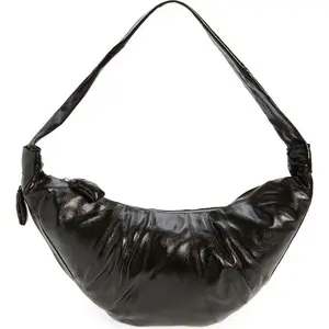 LEMAIRE Large Croissant Coated Cotton Canvas Shoulder Bag - Truffle