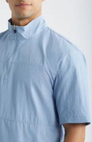 Zella Golf Pro Short Sleeve Quarter Zip Top - Blue Dewdrop