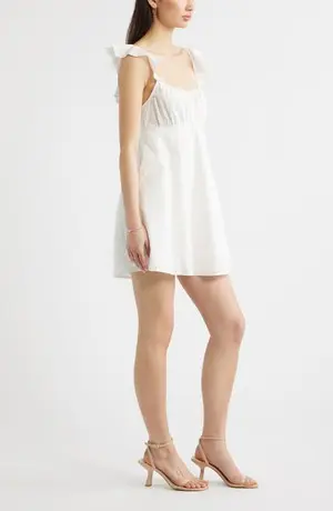 Bp. Cotton Eyelet Flutter-sleeve Minidress