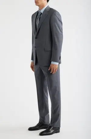 HERITAGE GOLD Grey Mélange Wool Suit - Mid Grey