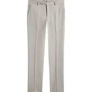 HERITAGE GOLD Flat-front Stretch Wool Suit Pants