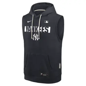 Nike New York Yankees Authentic Collection Standard Issue Dri-fit Mlb Sleeveless Pullover Hoodie - Blue