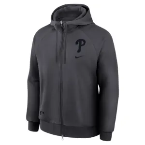 Nike Philadelphia Phillies Authentic Collection Dri-fit Mlb Full-zip Hoodie - Grey