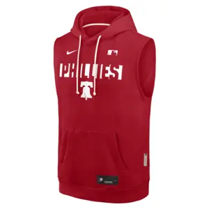 Nike Philadelphia Phillies Authentic Collection Standard Issue Dri-fit Mlb Sleeveless Pullover Hoodie - Red