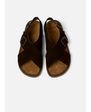 Camper Lluc Leather X-strap Sandals - Brown