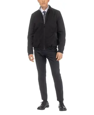 Gorski Nubuck Jacket Reversible To Cashmere & Wool Crafted From Loro Piana - Black/gray