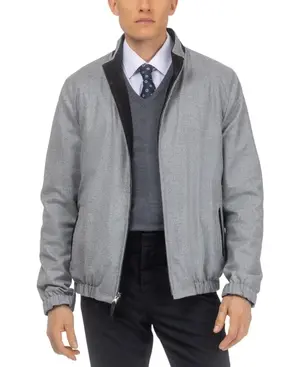 Gorski Nubuck Jacket Reversible To Cashmere & Wool Crafted From Loro Piana - Black/gray