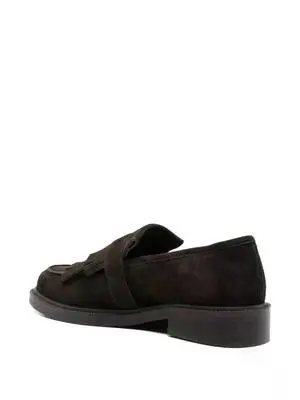 ADRIANNA FERETTI Fringed-detail Suede Loafers
