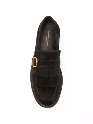ADRIANNA FERETTI Fringed-detail Suede Loafers